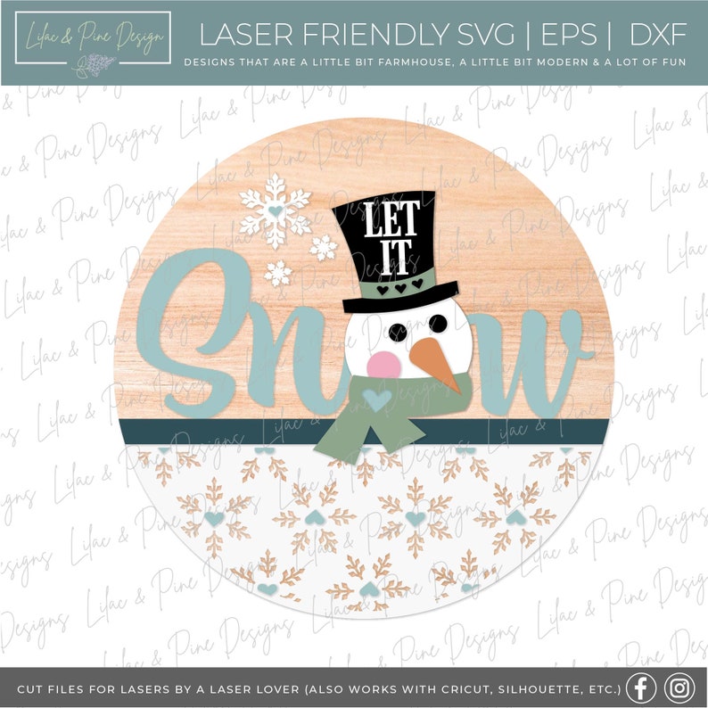 Let It Snow Sign SVG Snowman Welcome Sign SVG Winter Door - Etsy