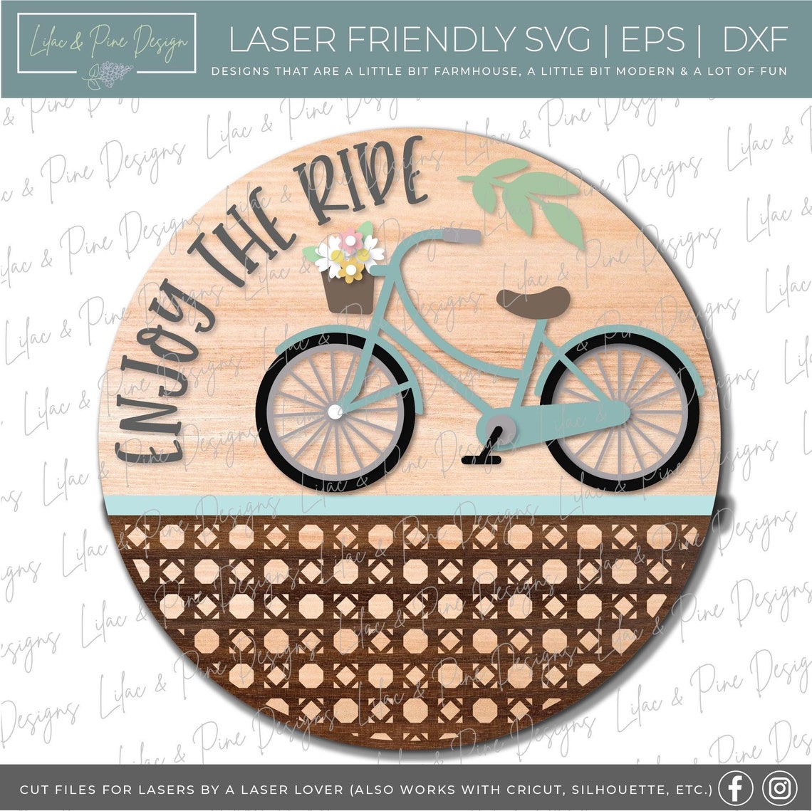 Enjoy the Ride Door Hanger SVG Beach Cruiser Round Sign Bike - Etsy