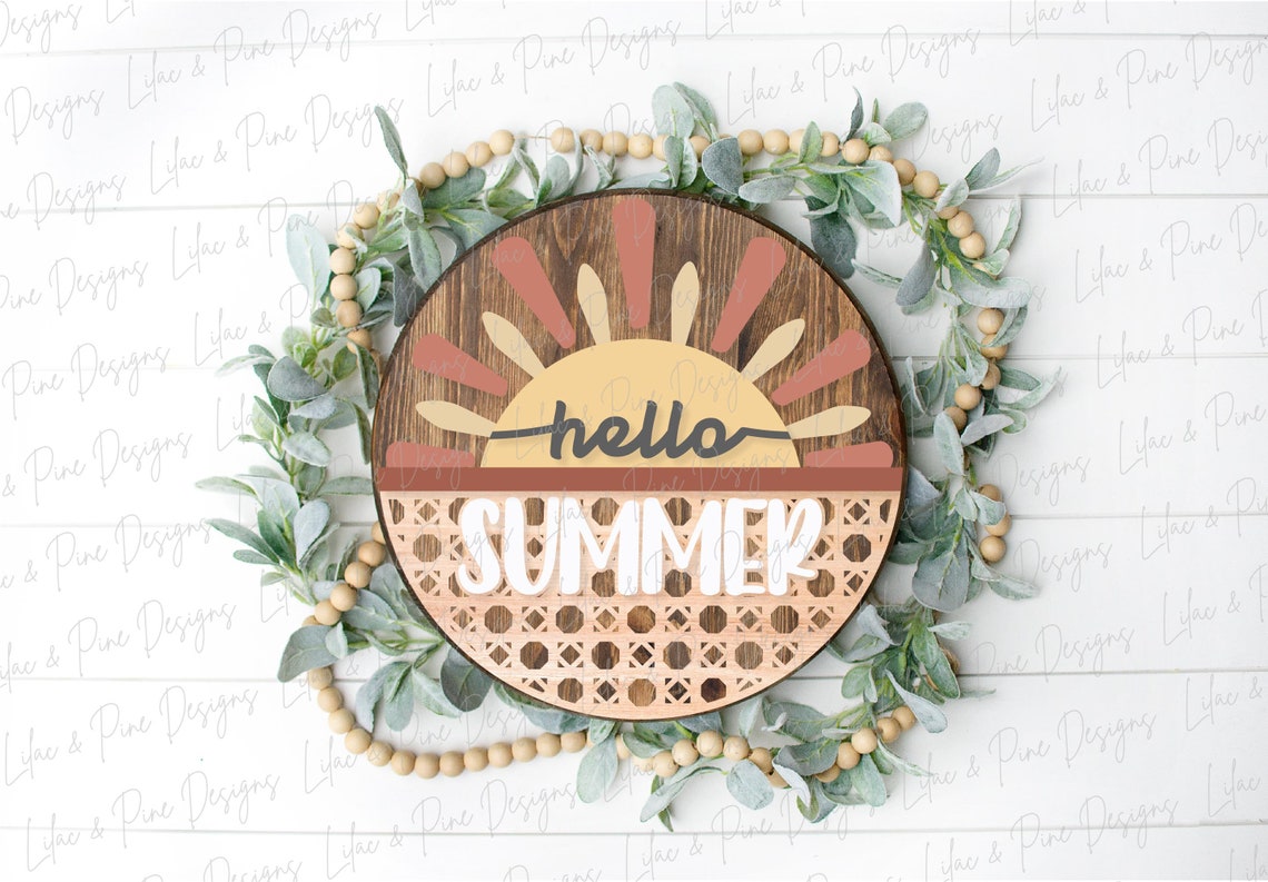 Sun Welcome Sign Svg Hello Summer SVG Summer Door Hanger - Etsy