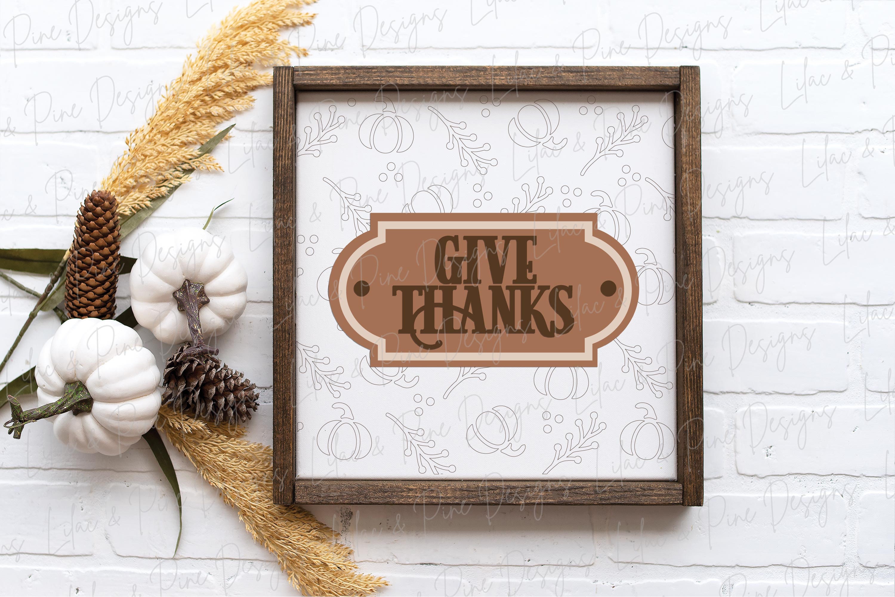 Give Thanks Sign SVG Fall Sign SVG Pumpkin Sign Svg - Etsy