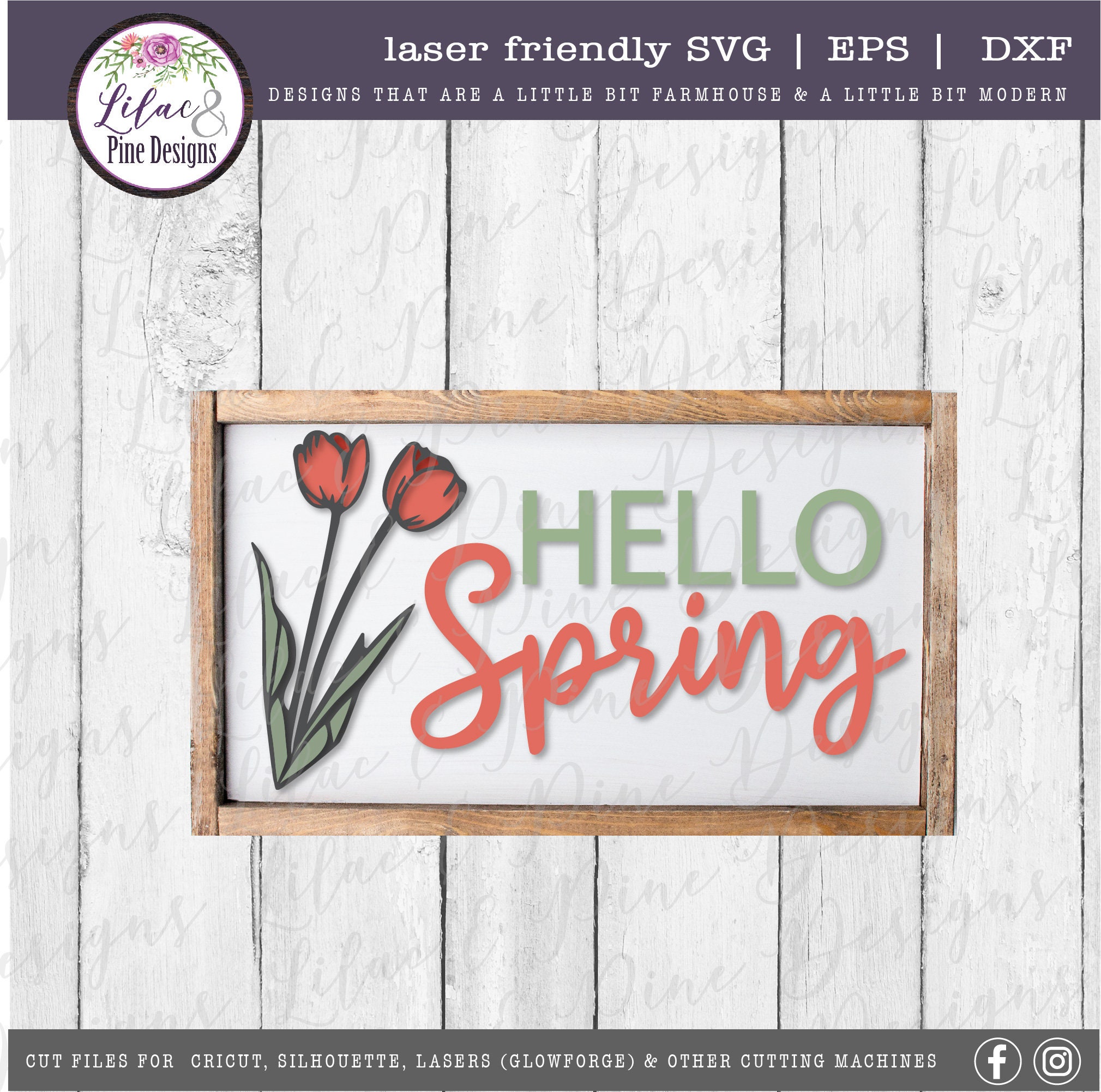 Hello Spring Sign SVG Spring Floral Decor SVG Tulip Svg - Etsy