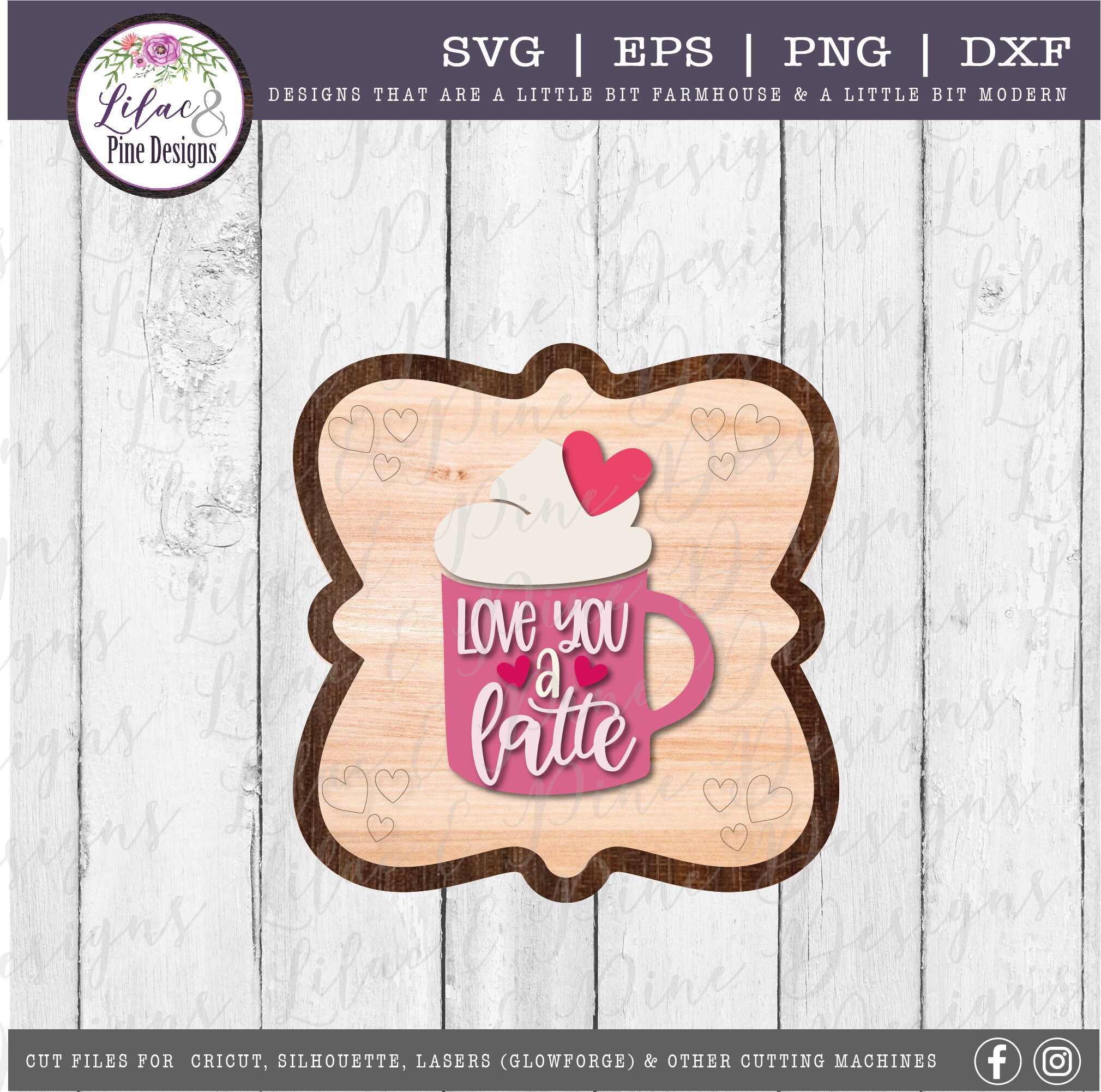 Love You a Latte SVG Valentines Day SVG Valentine Coffee - Etsy