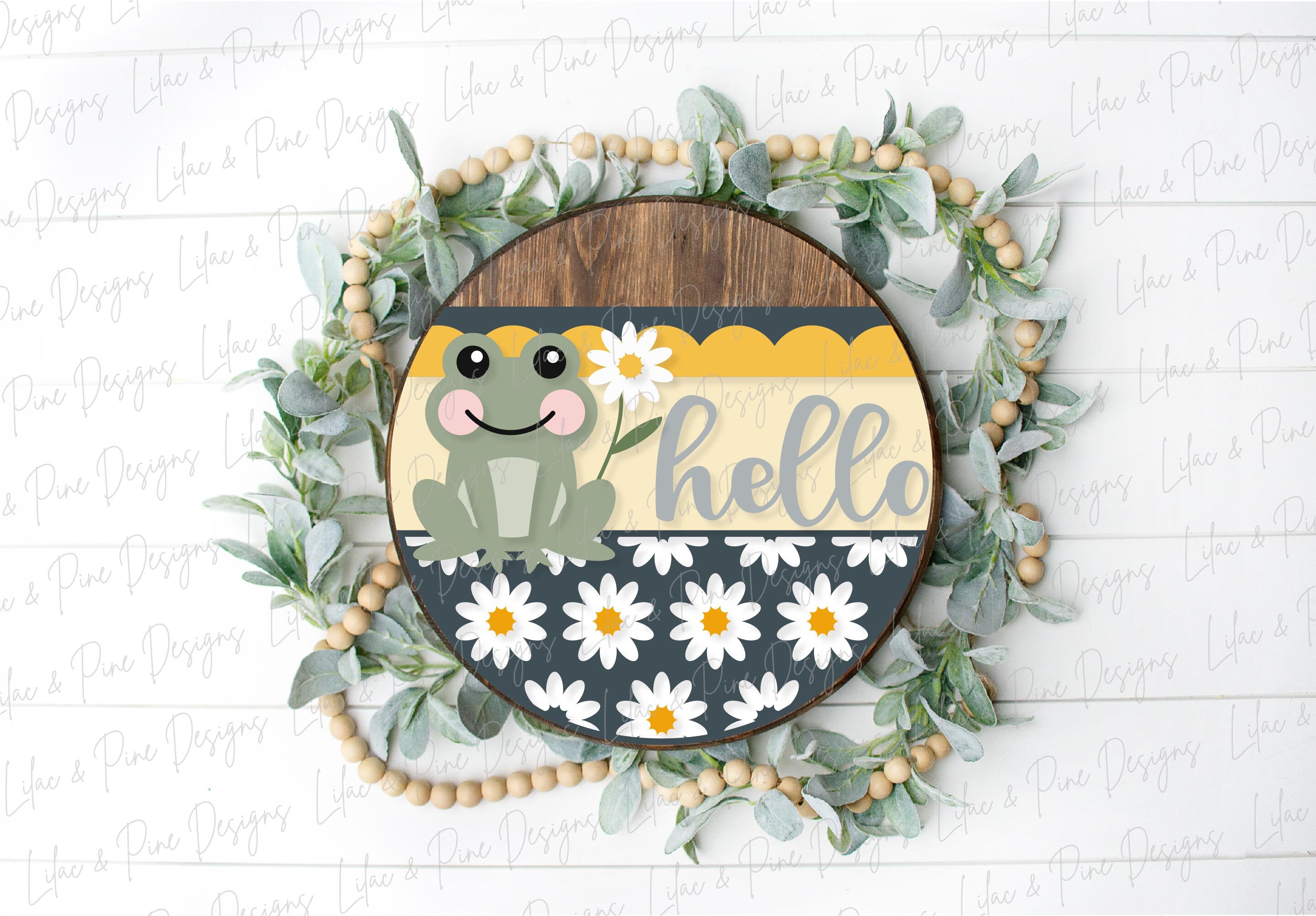 Frog Hello Sign SVG Summer Welcome Sign Svg Daisy Door - Etsy