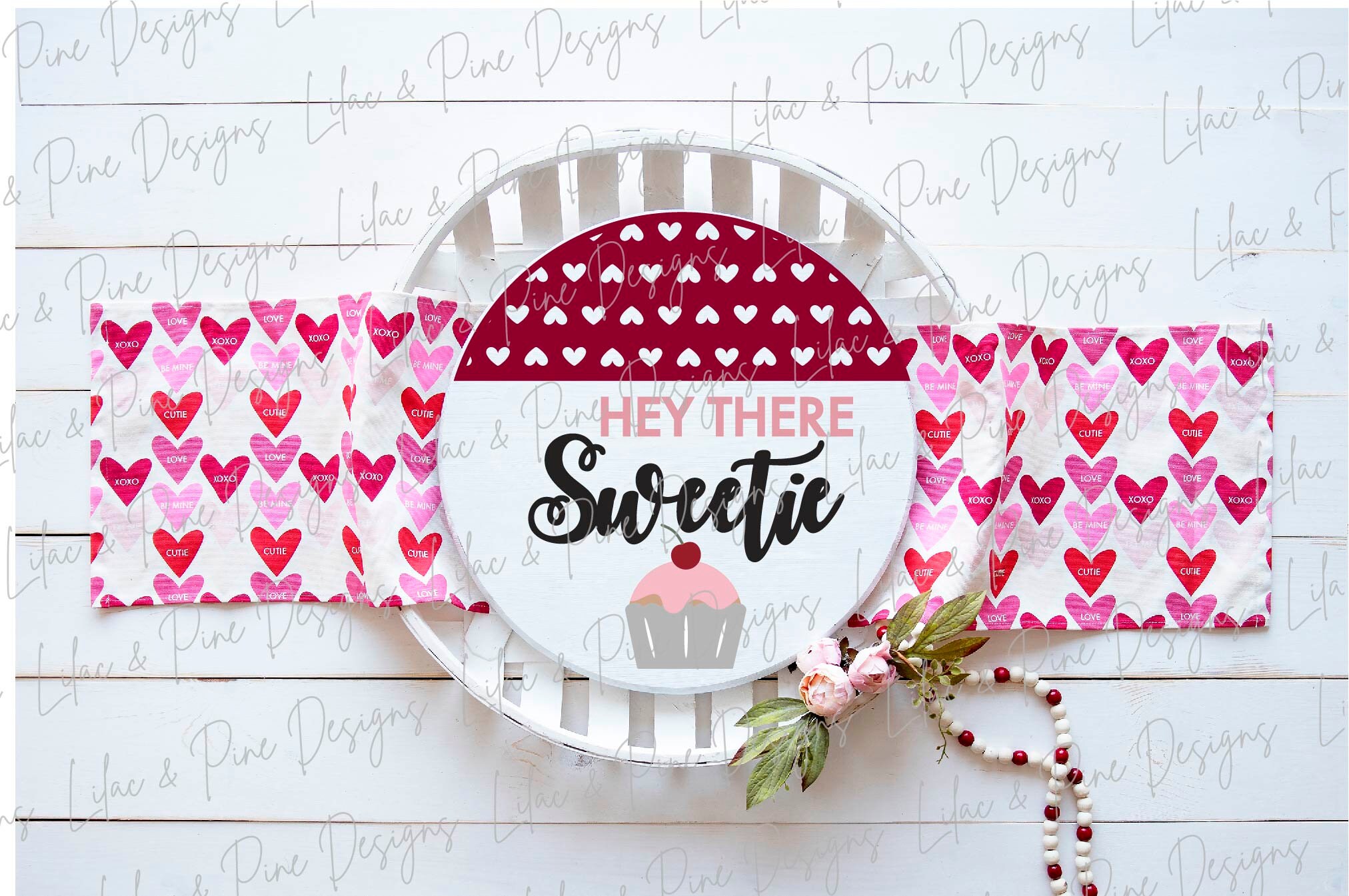 Hey There Sweetie Sign SVG Valentine Door Hanger Cupcake - Etsy
