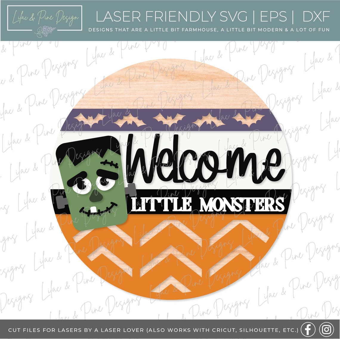 Frankenstein Sign SVG Welcome Little Monsters SVG Frankie - Etsy