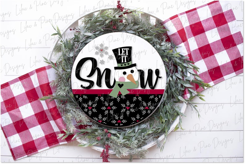 Let It Snow Sign SVG Snowman Welcome Sign SVG Winter Door - Etsy