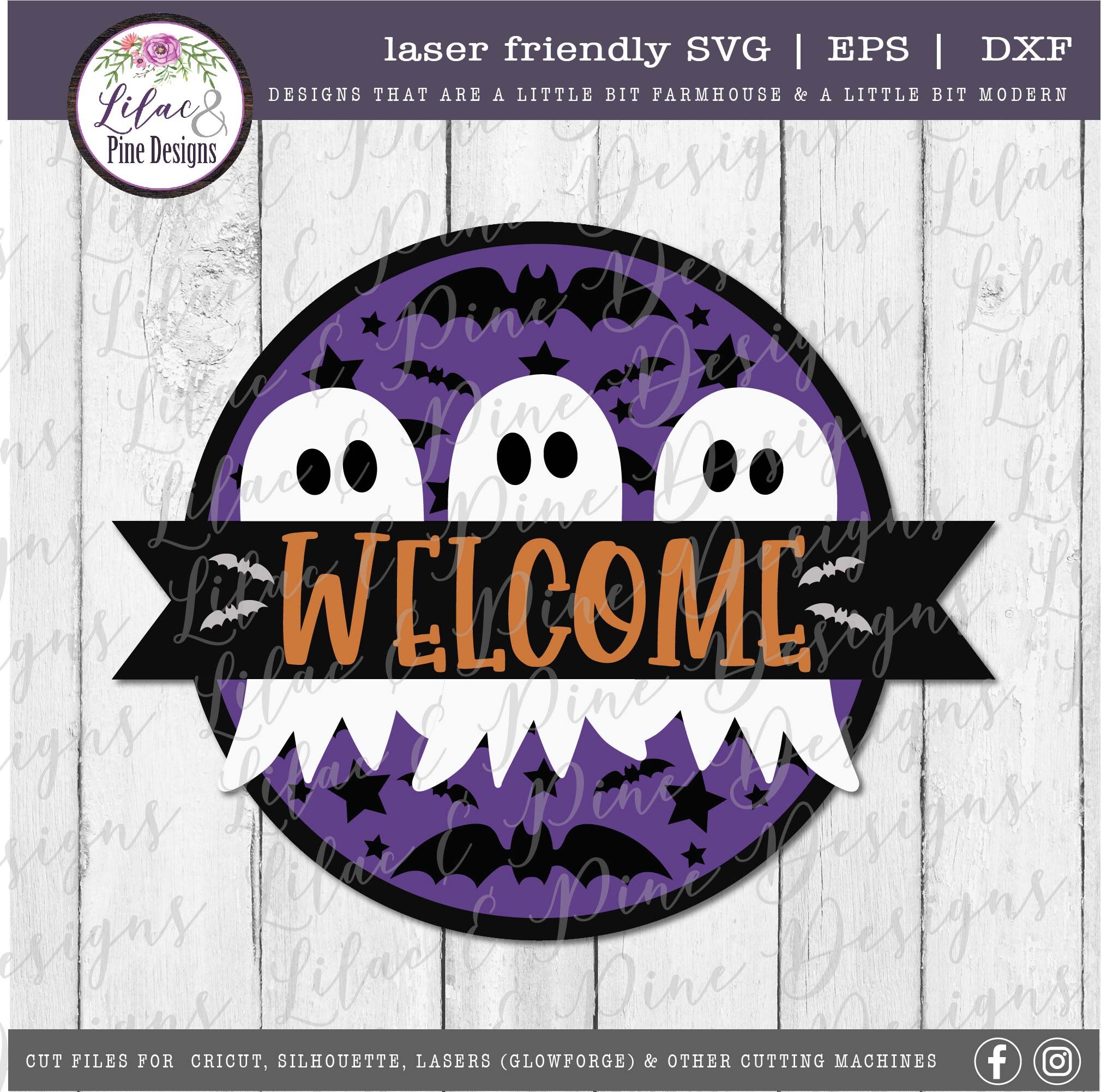 Ghost Welcome SVG Cute Halloween Ghosts SVG Spooky Welcome | Etsy