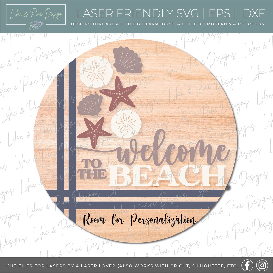 Welcome to the Beach Door Hanger SVG Welcome Sign SVG | Etsy