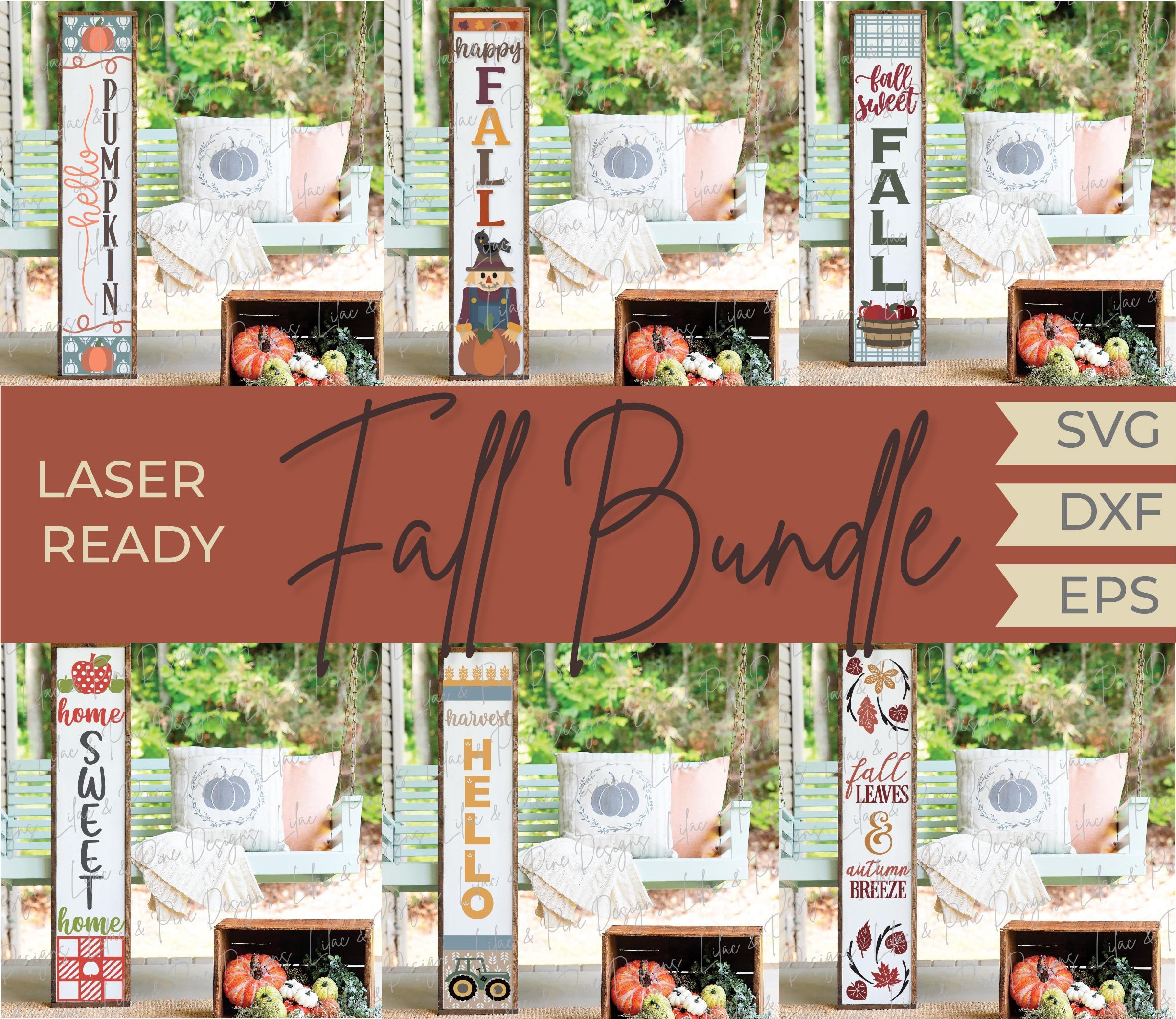 Fall Welcome Sign Bundle Fall Porch Sign Fall Vertical Sign - Etsy