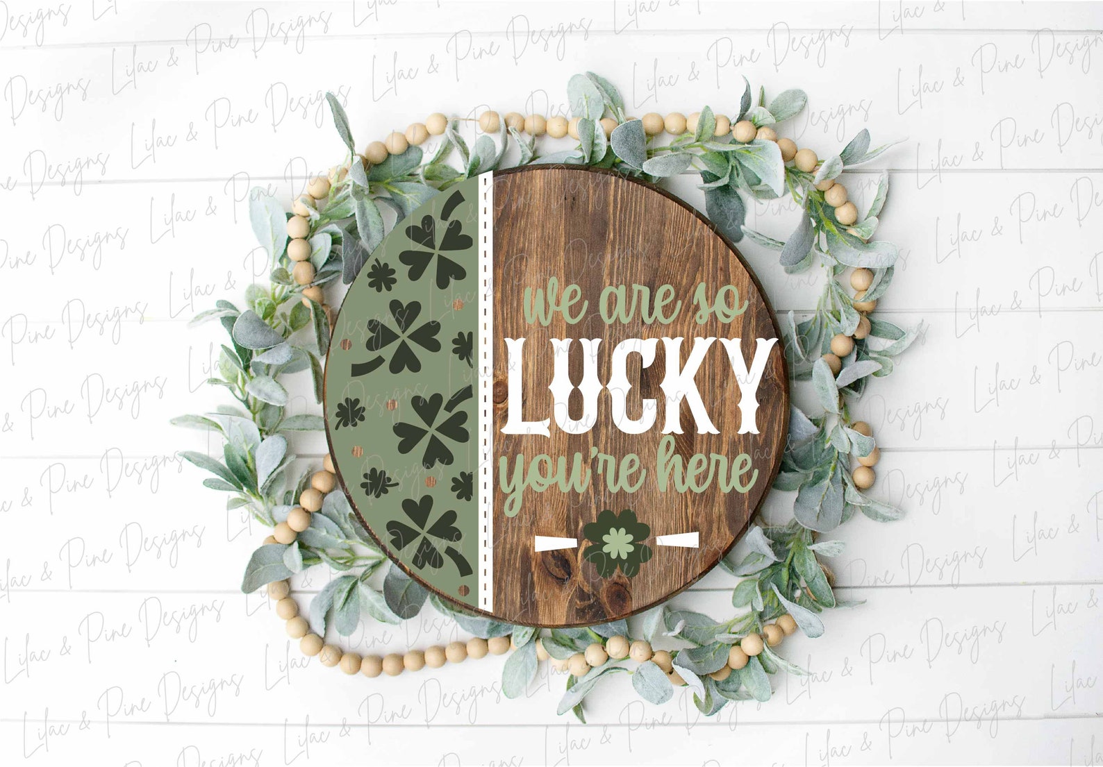 Lucky Sign SVG, St Patricks Day Door Hanger, Shamrock Welcome Sign SVG ...