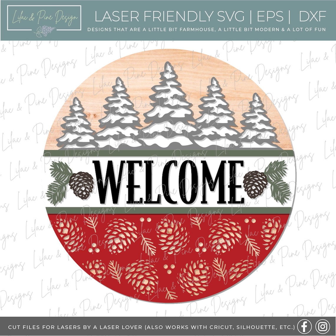 Christmas Welcome SVG Winter Welcome Sign Winter Door Hanger - Etsy