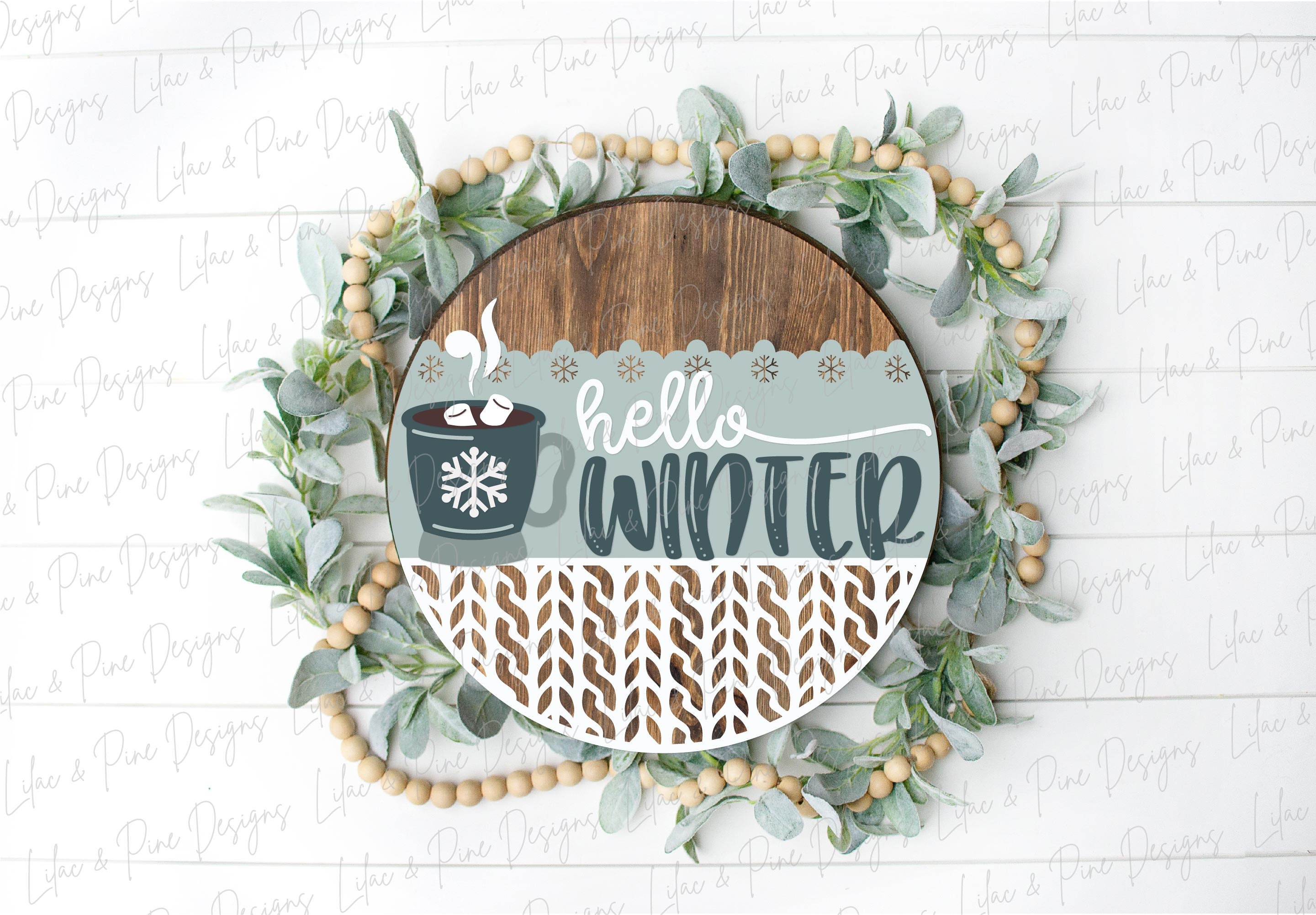Hello Winter Sign SVG Winter Door Hanger Hot Cocoa Welcome - Etsy