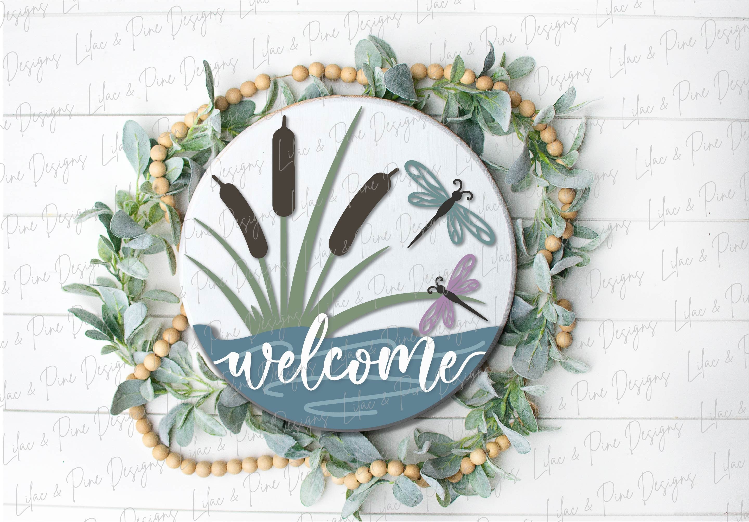 Dragonfly Door Hanger SVG Welcome Sign SVG Summer Welcome - Etsy