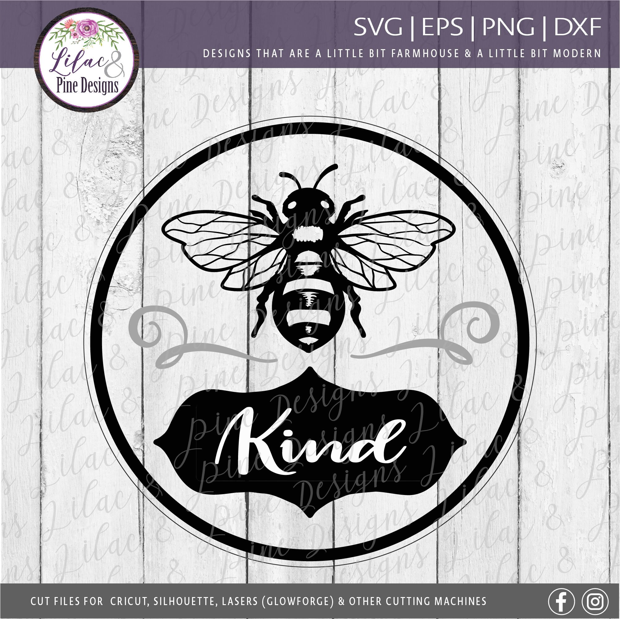 Interchangeable Home Sign Bee Kind SVG Bee SVG Honeybee | Etsy