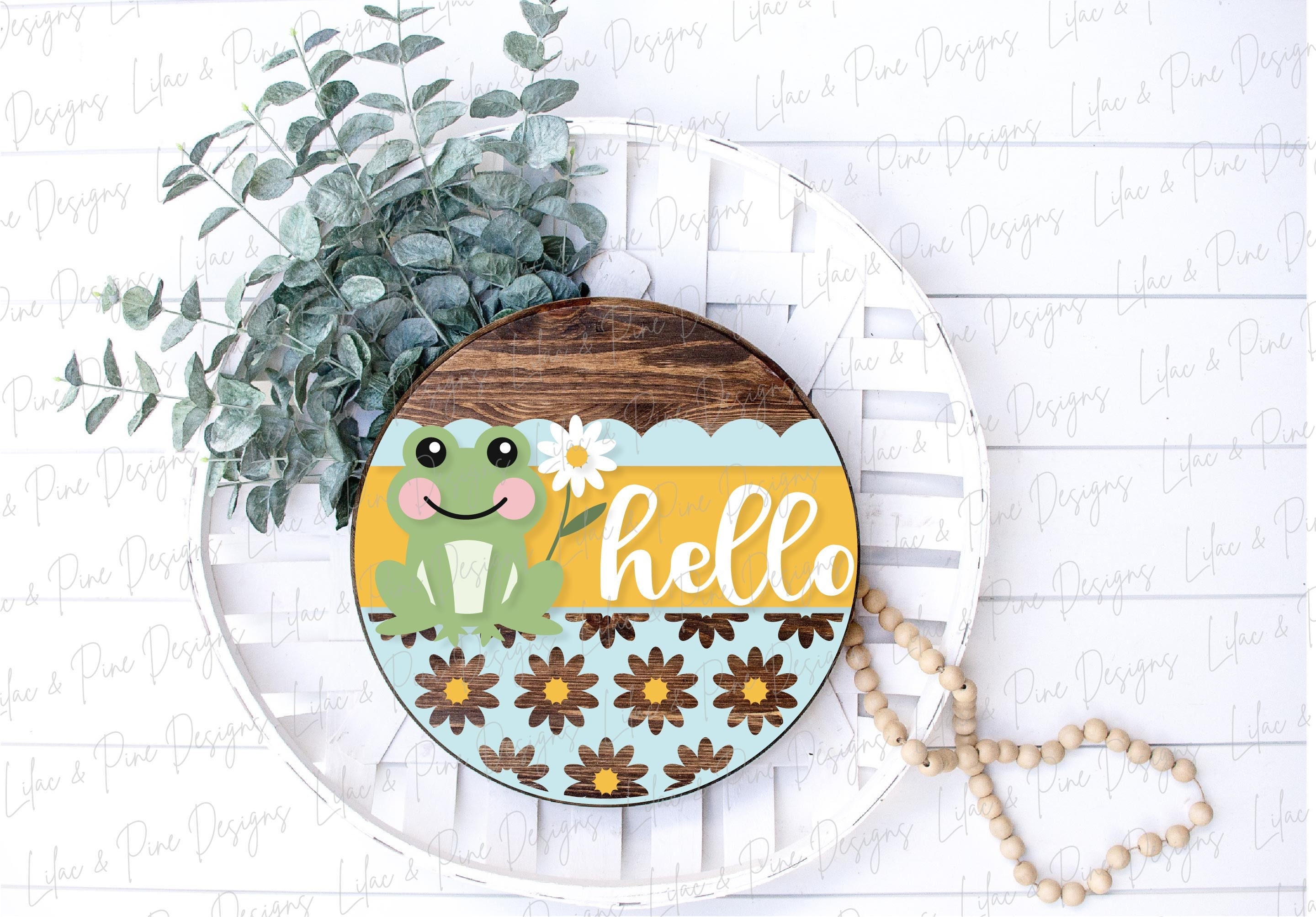 Frog Hello Sign SVG Summer Welcome Sign Svg Daisy Door - Etsy