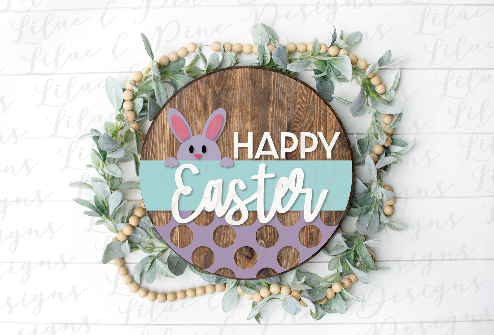 Happy Easter Bunny Round Sign SVG Easter Door Round SVG - Etsy