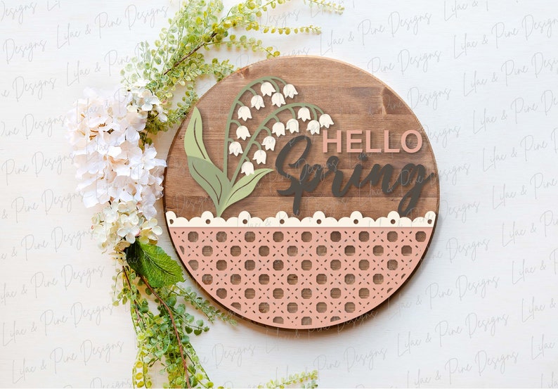 Spring Welcome Sign SVG, Hello Spring Door Hanger, Floral Welcome Sign ...
