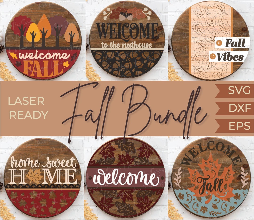 Fall Welcome Sign Bundle, Fall Door Hanger SVG, Nuthouse SVG, Fall ...