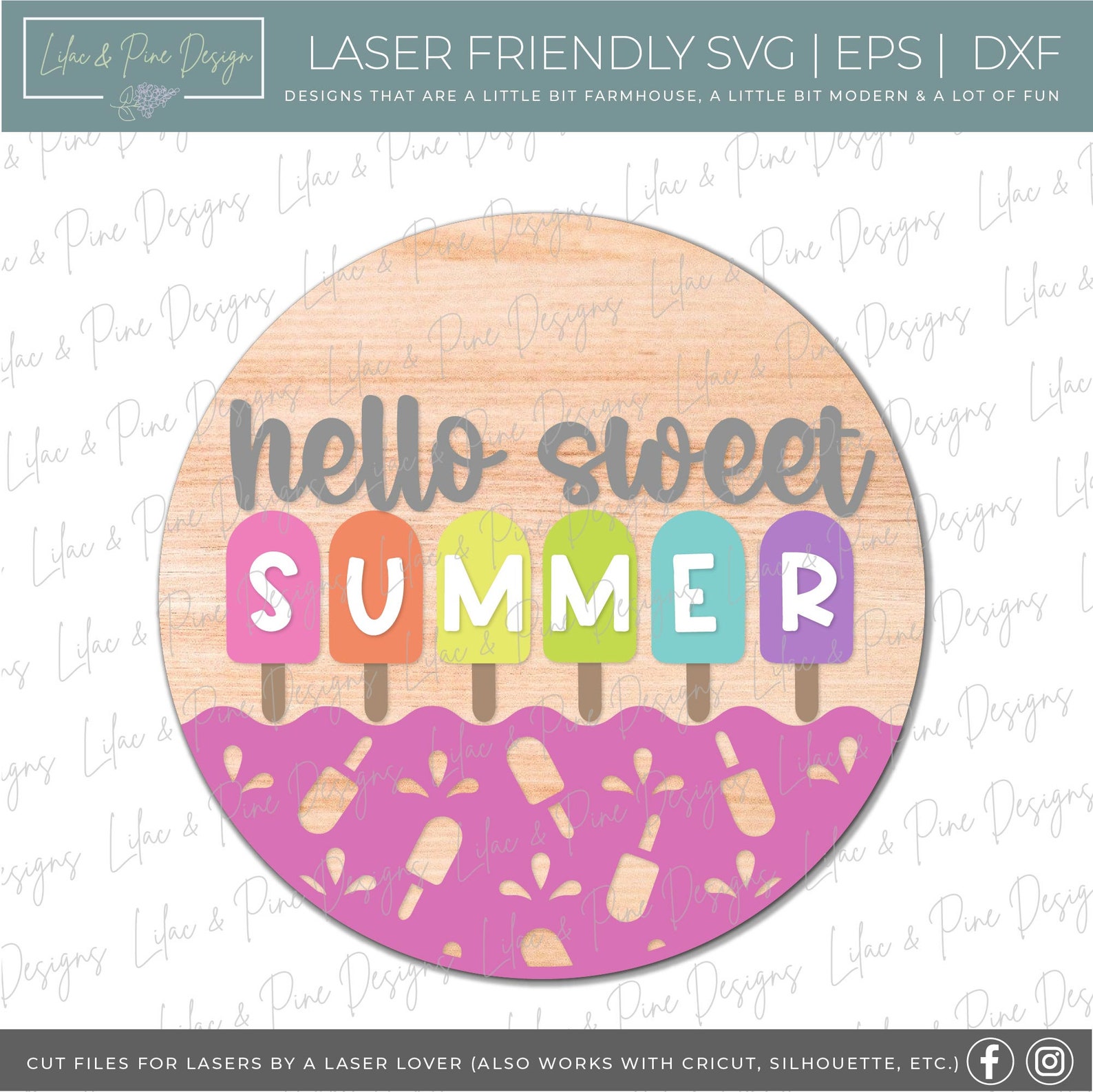 Hello Summer Sign, Popsicle Welcome Sign SVG, Popsicle Door Hanger ...