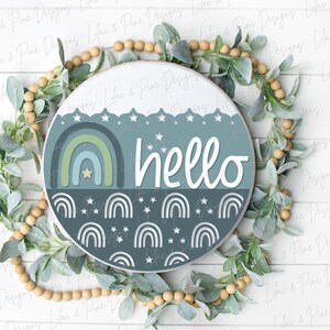 Boho Rainbow Sign SVG, Boho Door Hanger, Rainbow Welcome Sign SVG, Boho ...