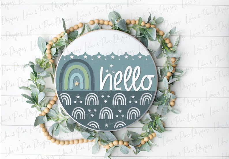 Boho Rainbow Sign SVG Boho Door Hanger Rainbow Welcome Sign - Etsy