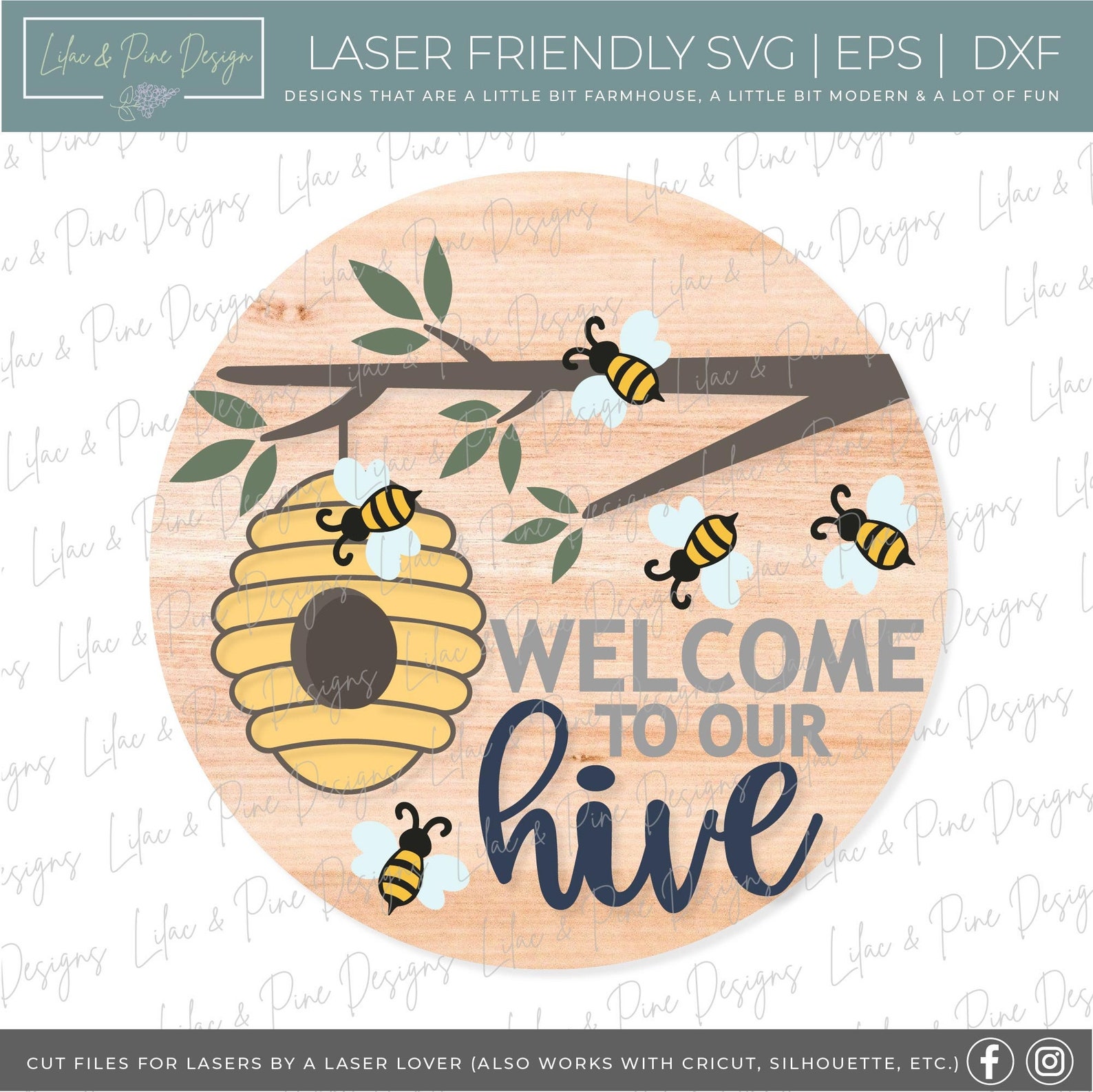Bee Welcome Sign Svg Bee Hive Door Hanger SVG Bee Porch Sign - Etsy