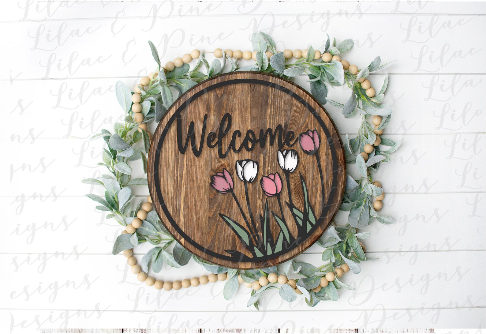 Welcome Spring Round Sign SVG Spring Floral Door Round SVG | Etsy