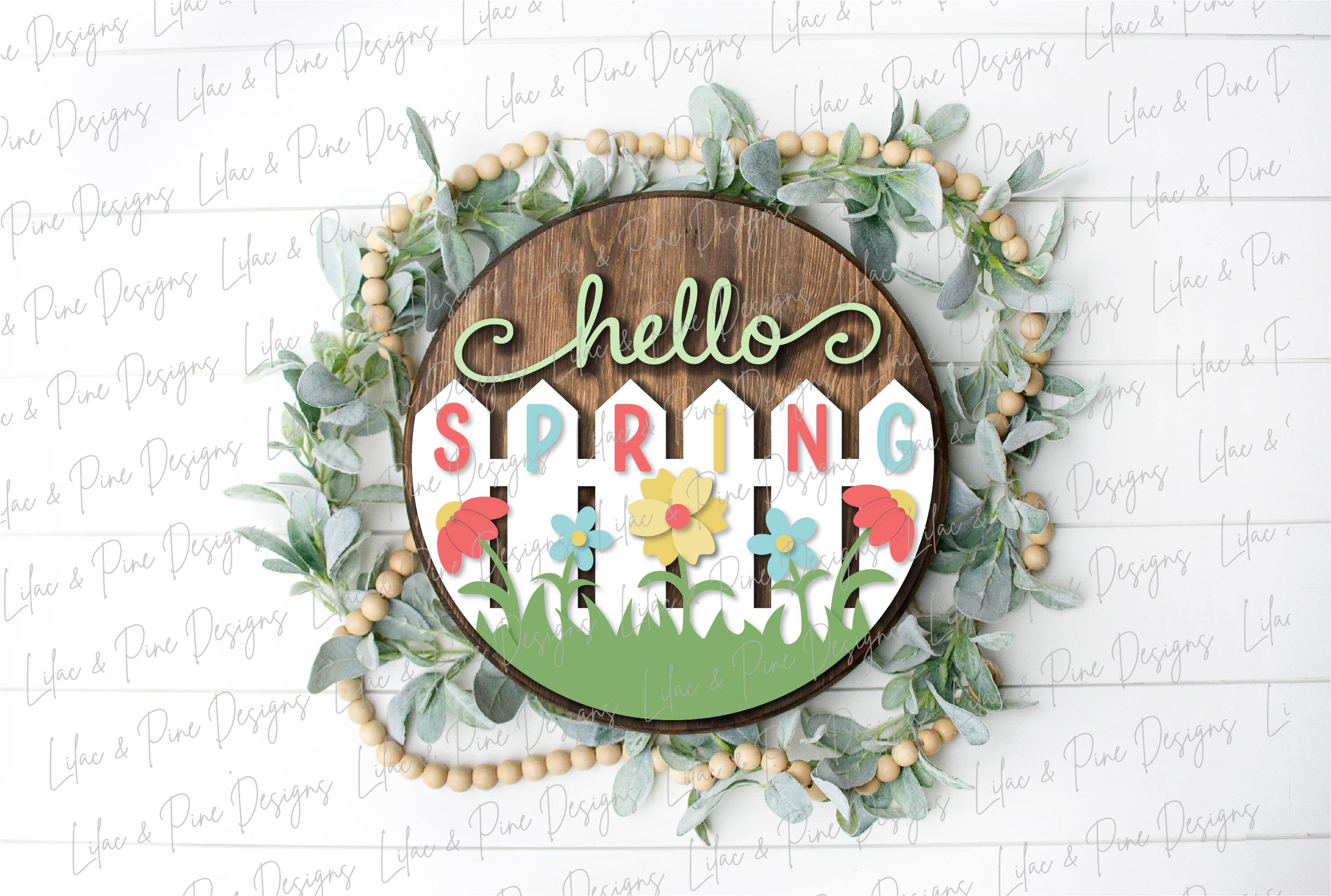 Hello Spring Door Hanger SVG Spring Sign SVG Flowers Svg - Etsy