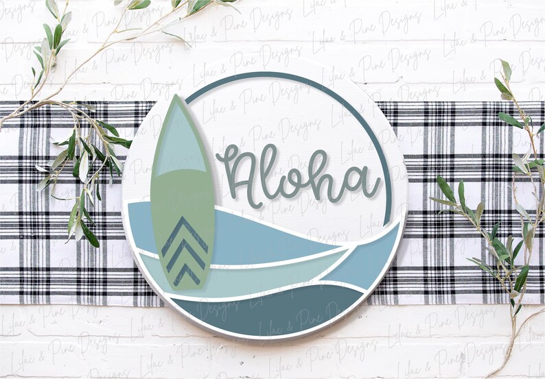 Aloha Door Hanger SVG Surfs up SVG Welcome Sign SVG Door | Etsy