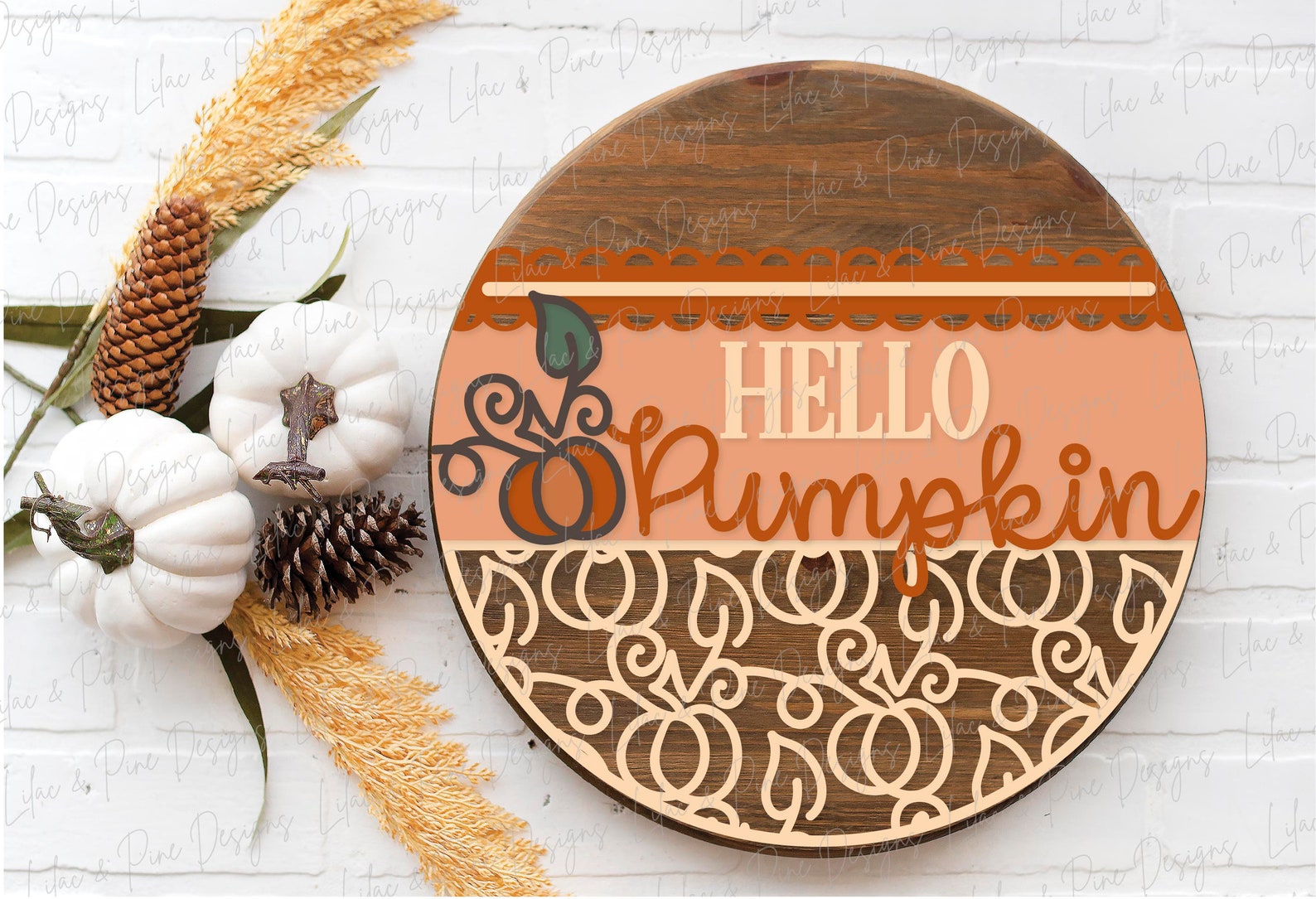 Hello Pumpkin Door Hanger SVG Pumpkin Welcome Sign SVG Fall - Etsy