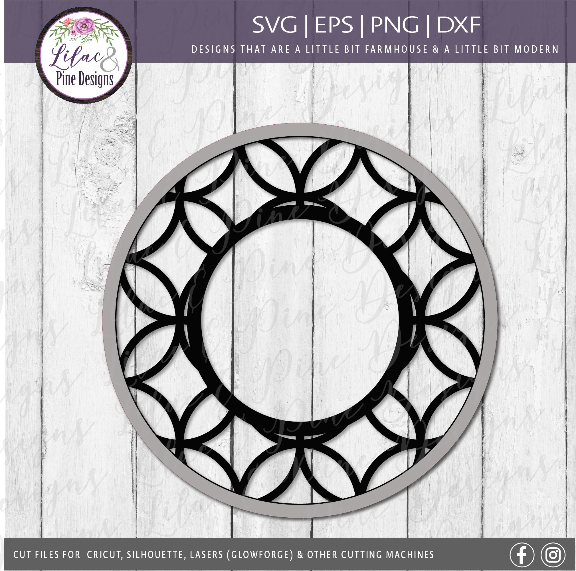 Monogram Sign Svg Patterned Door Sign SVG Door Hanger Svg - Etsy