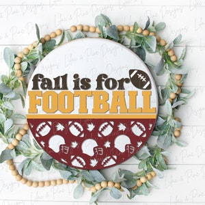 Fall is for Football SVG, Football Welcome Sign SVG, Fall Door Hanger ...