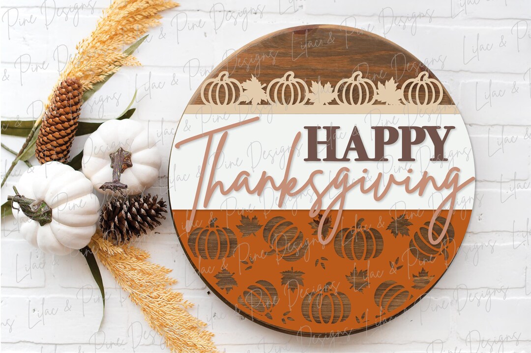 Thanksgiving Door Hanger SVG, Fall Pumpkin Sign SVG, Thanksgiving ...