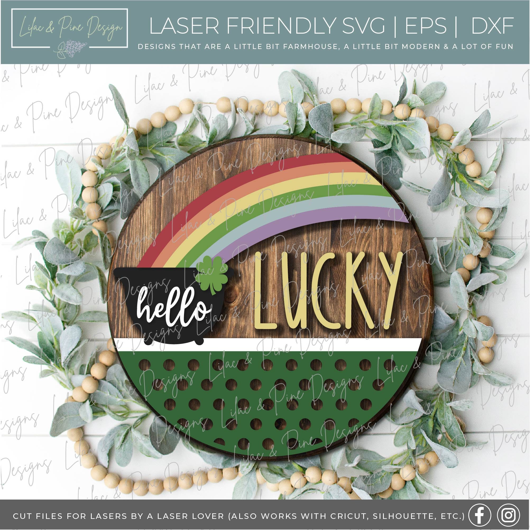 St Patricks Day Door Hanger Bundle, St Pattys Sign SVG, Shamrock Svg ...