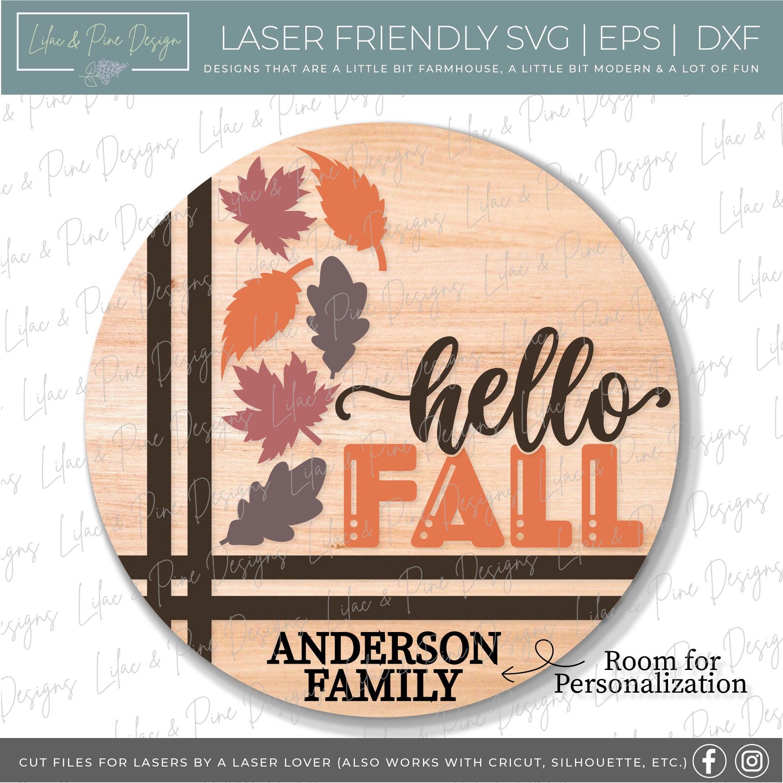 Hello Fall Door Hanger SVG, Fall Leaves Welcome Sign SVG, Fall Door ...