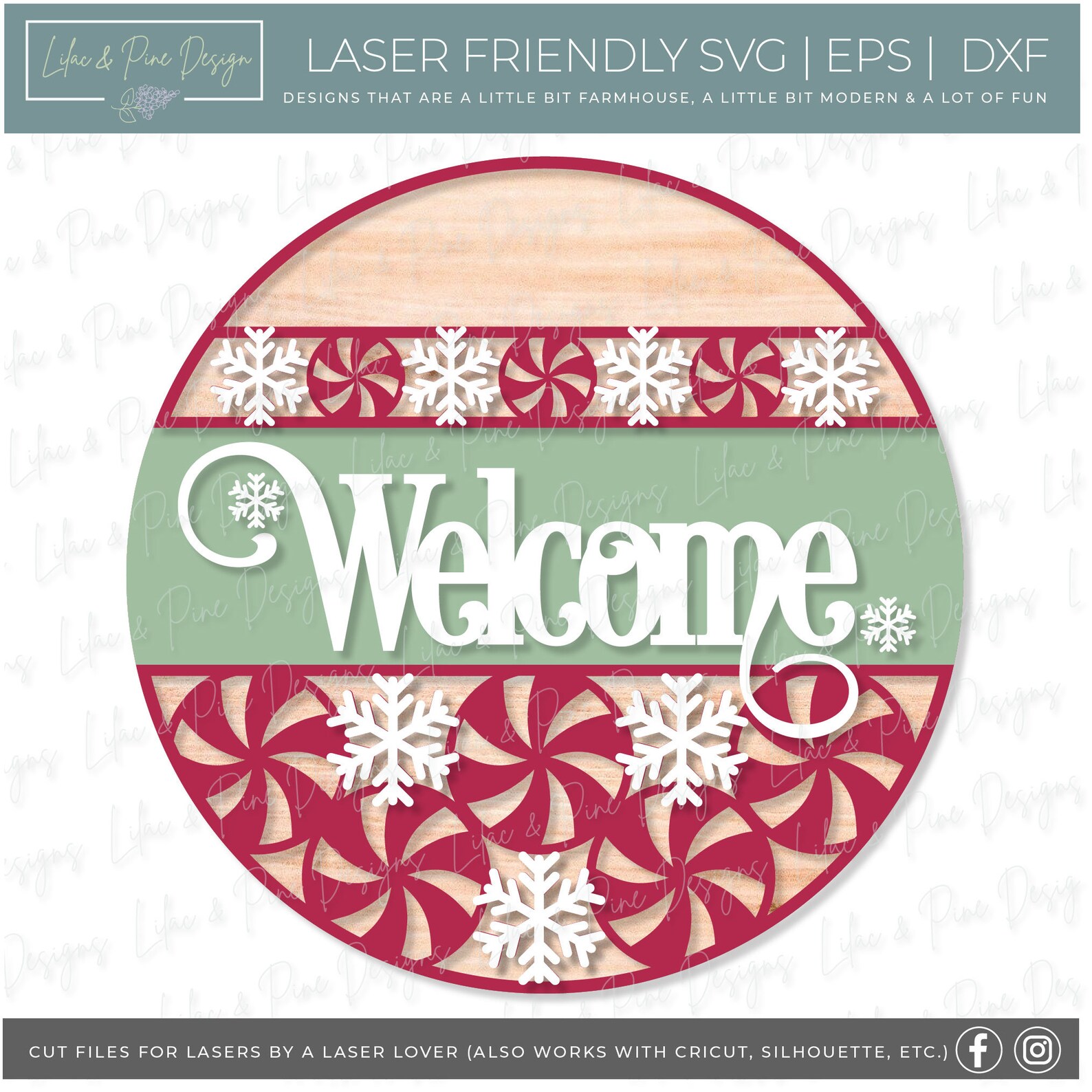 Peppermint Door Hanger Christmas Door Hanger Farmhouse - Etsy