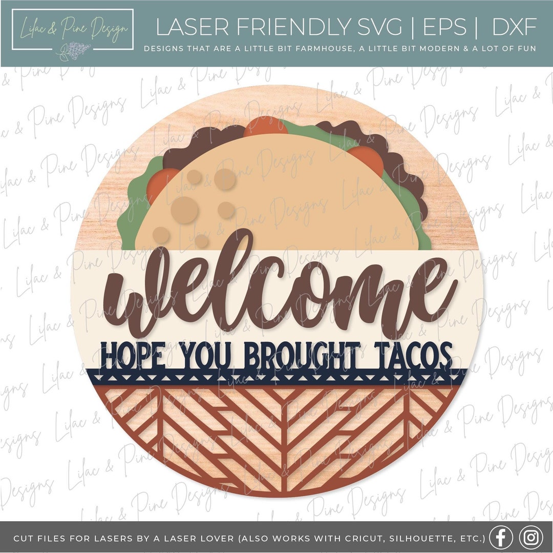 Taco Welcome Sign SVG, Southwest Style Sign, Mexican Food Svg, Cinco De ...