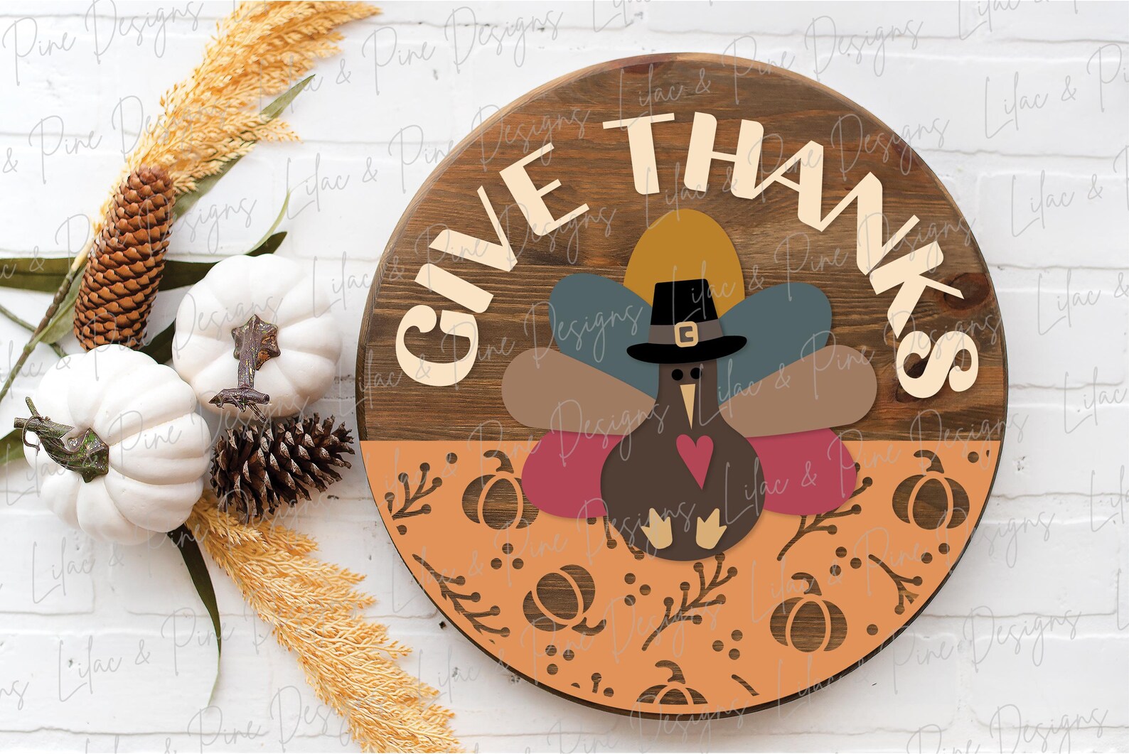 Thanksgiving Door Hanger SVG, Give Thanks Sign SVG, Turkey Welcome Sign ...