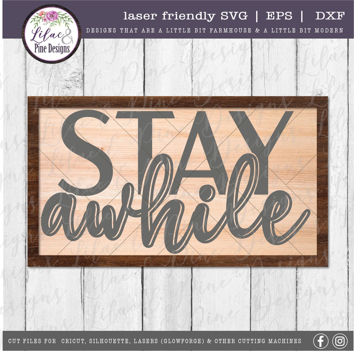 Stay Awhile Sign Boho SVG Welcome Svg Home SVG Modern - Etsy