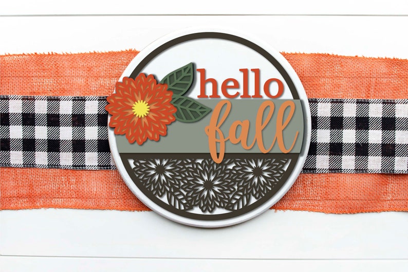 Hello Fall Sign SVG Fall Mums SVG Fall Welcome Sign Mum | Etsy