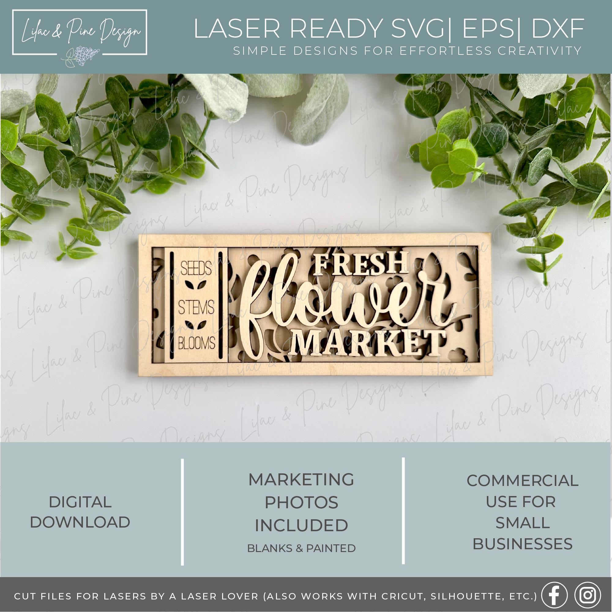 Fresh Flower Market Sign SVG, Spring Decor SVG, Spring Flower Sign ...