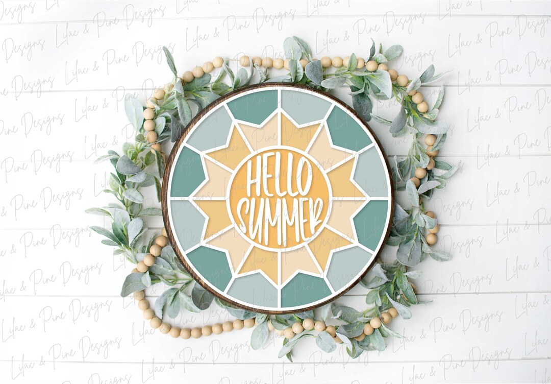 Hello Summer Sign, Sunshine Door Hanger SVG, Summer Welcome Sign ...