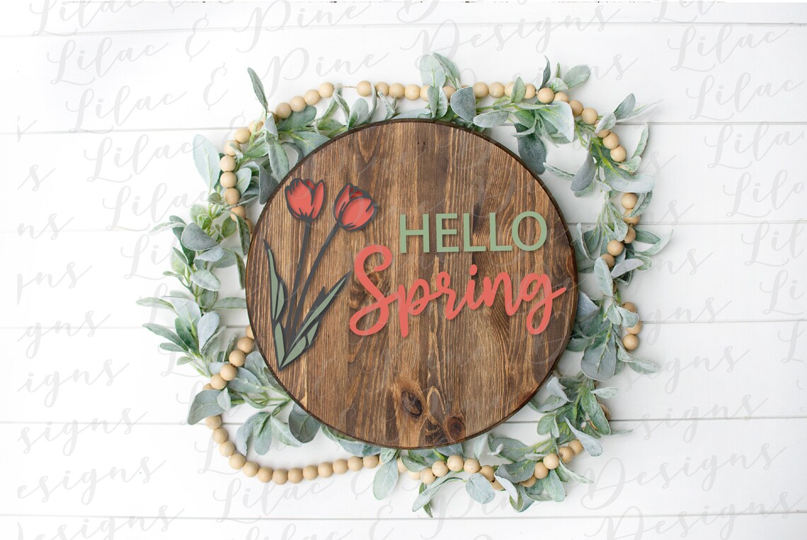 Hello Spring Sign SVG Spring Floral Decor SVG Tulip Svg - Etsy