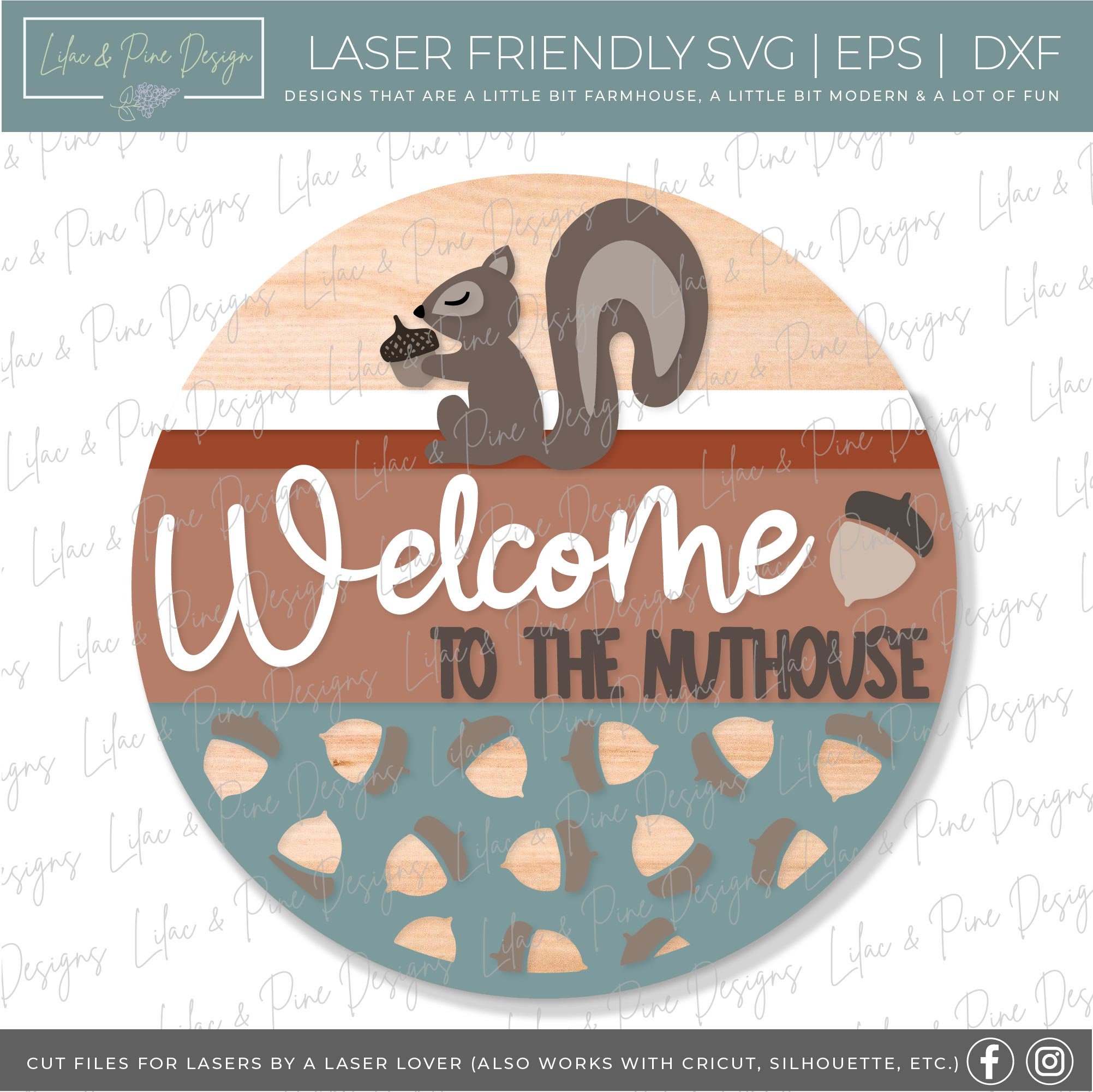 Welcome to the Nuthouse Door Hanger SVG, Squirrel Door Hanger, Nuthouse ...