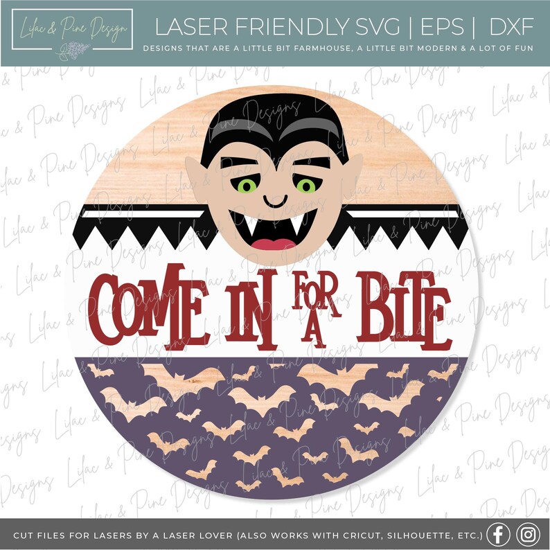 Halloween Welcome Sign SVG, Vampire Door Hanger SVG, Dracula Door ...