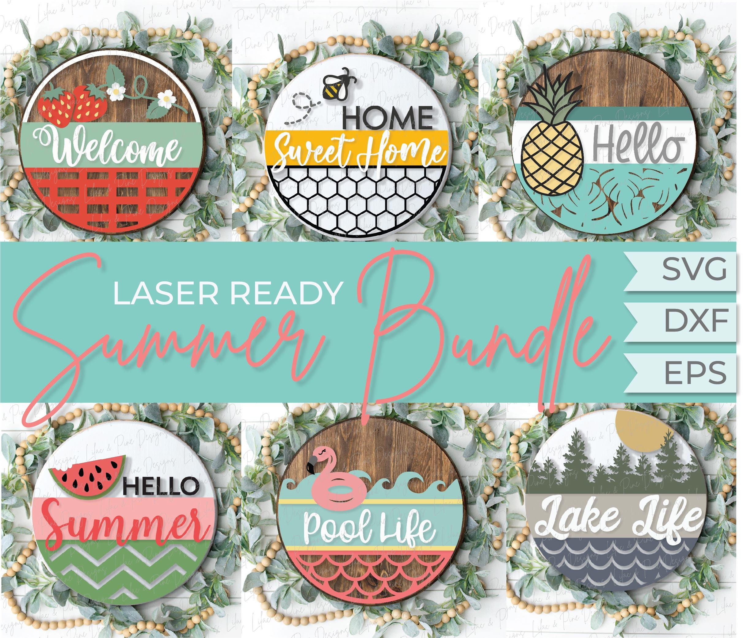 Summer Welcome Door Hanger Bundle Summer Sign Bundle - Etsy