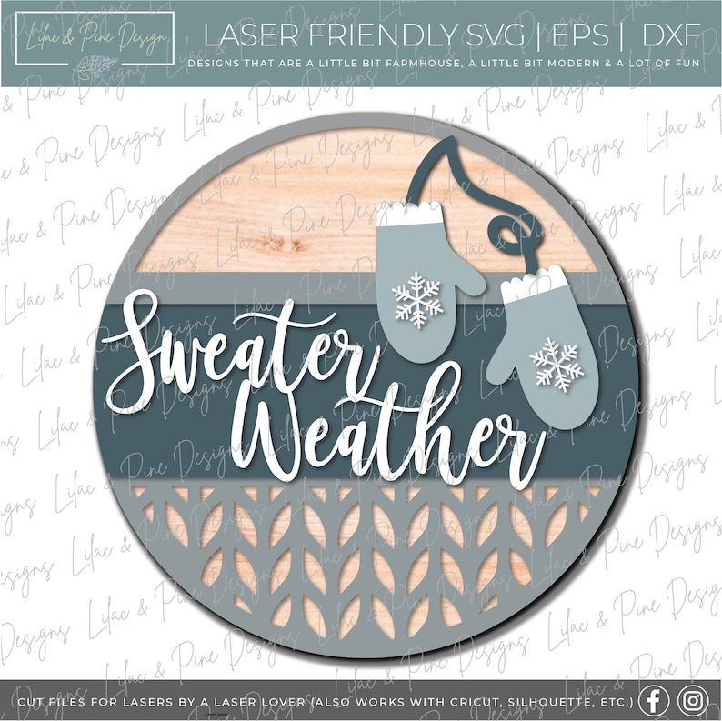 Sweater Weather Mitten Door Hanger Winter Welcome Sign Svg - Etsy