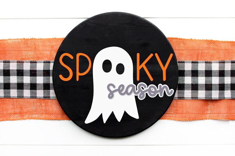 Spooky Season Sign SVG Halloween Door Hanger SVG Ghost - Etsy