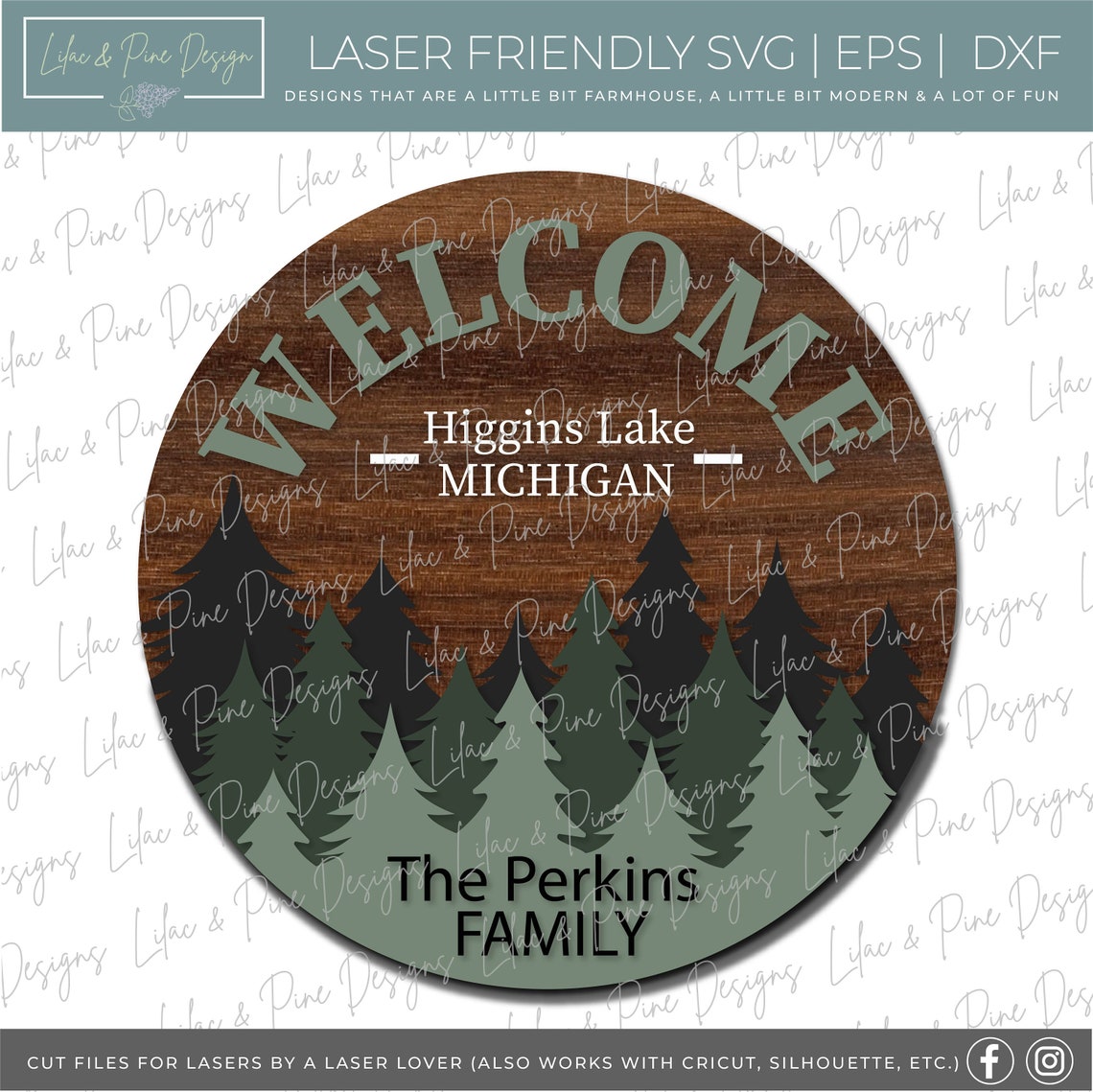 Forest Welcome Door Hanger SVG Pine Tree Door Sign SVG Cabin - Etsy