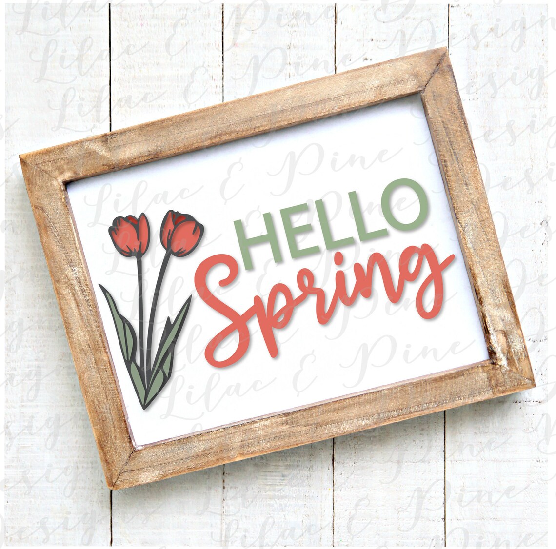 Hello Spring Sign SVG Spring Floral Decor SVG Tulip Svg - Etsy